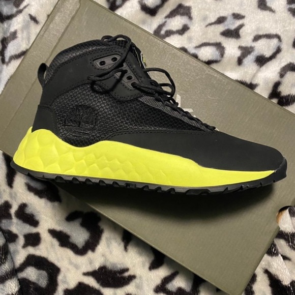 Timberland | Shoes | Solar Wave Green And Black Timberlands | Poshmark